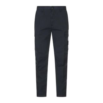 Stone Island Homme, Pantalons, Bleu, Taille: W33 Pantalon Cargo Bleu Fonc&eacute; en Coton