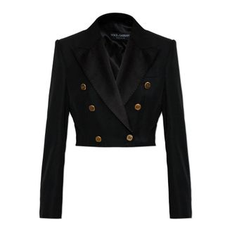 Dolce & Gabbana Gekn&ouml;pfte Jacke in Wollgabardine - - Jackets - Damen - Schwarzk - XS