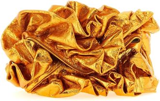 Dries Van Noten Femme, Sacs, Orange, Taille: ONE Size Ruffle Laminated Leather Clutch Bag