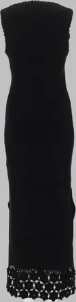 Ganni Crochet-Trimmed Organic Cotton Dress - Black