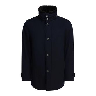 Herno Carcoat aus diagonaler Wolle - - Coats - Herren - Blau - L