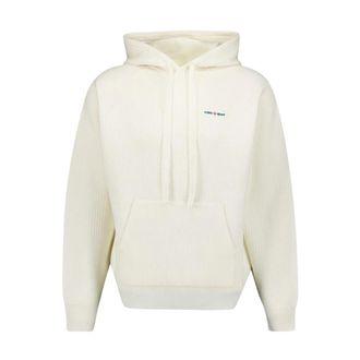 Casablanca Gerippter Strickhoodie in Wei&szlig; - - Sweatshirts & Hoodies - Damen - Wei&szlig; - M