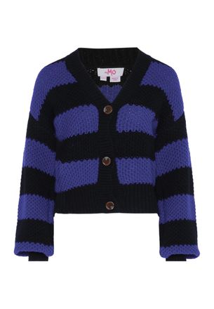 Mymo Strickjacke Damen Schwarz K&ouml;nigsblau