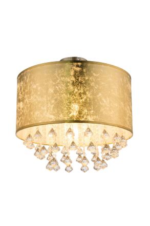 Globo Lighting Deckenleuchte, Metall, Textil, 46 cm, mit Behang, Lampen & Leuchten, Innenbeleuchtung, Leuchten nach R&auml;umen, Esstischlampen