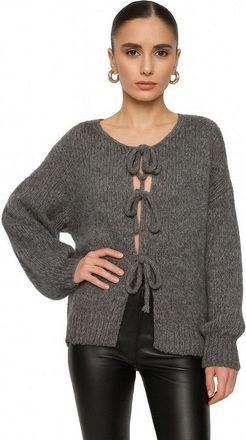 Worldclassca Cardigan WORLDCLASSCA Damen Cardigan Oversize Strickjacke mit Schleife Fashion Neue Kollektion - Stilvolle und gemütliche Strickmode für Damen