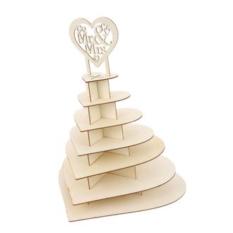 Cabilock Schokoladenst&auml;nder Aus Holz Selbstgemacht Herz Design 7-lagig Pr&auml;sentationsst&auml;nder F&uuml;r Hochzeiten Und Partys