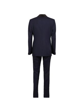 Tom Ford Mens Suit Navy Blue Wool-Silk Suits
