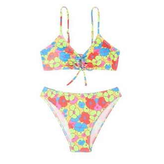 Generic Maillot de bain pour femme triangle push-up rembourr&eacute; taille haute deux pi&egrave;ces maillots de bain de vacances pour femme dos nu, vert menthe, XL