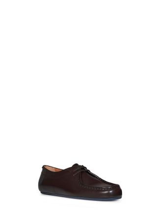 Jil Sander Mens Lace-Up Calf Leather Shoes Brown Loafers