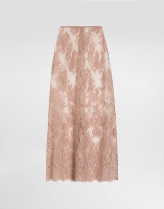 Dolce & Gabbana Chantilly Lace Midi Skirt - Frau R&ouml;cke Pink 44