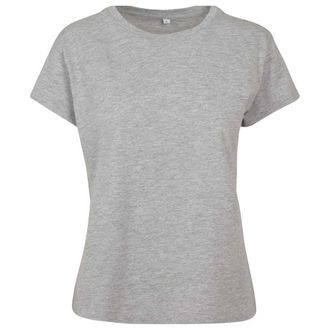Build Your Brand Damen Box Tee - Locker geschnittenes T-Shirt im kastigen Schnitt, aus Single Jersey, perfekt f&uuml;r Streetstyle & Veredelung, Heather Grey, XS