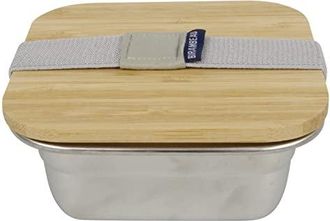 Birambeau K&uuml;chenutensilien - Beh&auml;lter aus Edelstahl, luftdicht, Deckel aus Bambus, 400 ml - ideal zur Aufbewahrung