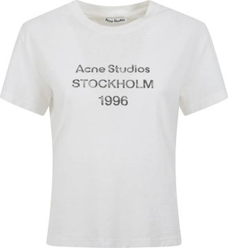 Acne Studios Femme, Tops, Blanc, Taille: 40/42 FR T-shirt Blanc en Coton et Chanvre