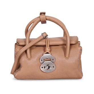 Zanellato Femme, Sacs, Beige, Taille: ONE Size Anses sup&eacute;rieures en cuir, fermoir