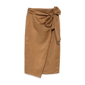 Max Mara Femme, Jupes, Brun, Taille: 34 FR Jupe en Cuir Marron Style Élégant