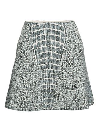 Alaia minijupe à effet peau de crocodile - Gris