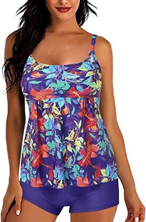 Generic Ensemble tankini pour femme - Maillot de bain deux pi&egrave;ces - Maillot de bain push-up - &Eacute;l&eacute;gant - Simple - Short de bain - Maillot de bain sportif rembo