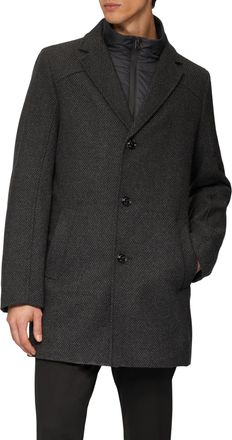 s.Oliver Wattierter Wollmix-Mantel mit herausnehmbarem Stepp-Einsatz