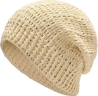 ZLYC Bonnet pour Femme, Beige, Taille Unique