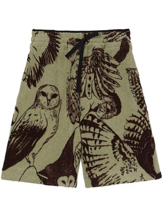 Jil Sander short élastiqué en jacquard - Vert