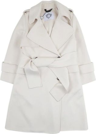 DIEGO M Femme, Manteaux, Blanc, Taille: 34 FR Trench-coat &Eacute;l&eacute;gant