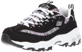 Skechers Damen D Lites Interlude Leather Synthetic Black Multi Trainer 39.5 EU
