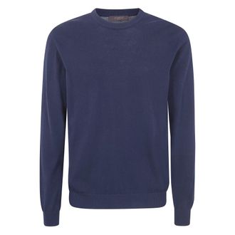 Zanone Rundhals Slim Fit Pullover - - Knitwear - Herren - Blau - 3XL