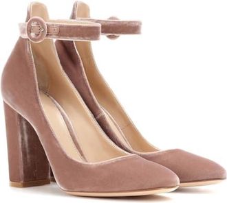 Generic Chaussures Mary Jane en Velours &agrave; Talon Carr&eacute; pour Femme,Escarpins Confortables &agrave; Bout Rond Ferm&eacute; et Talons Hauts,Chaussures de Soir&eacute;e &eacute;l&eacute;gantes &agrave; Bri