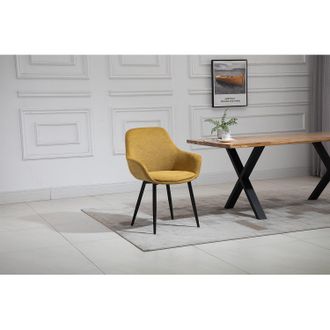 Loftscape home24 Armlehnenstuhl Mineros 2er-Set 64 x 86 x 59cm Gelb/Senfgelb