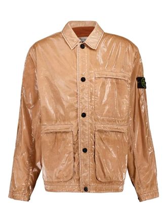 Stone Island veste en coton à boutonnière - Marron