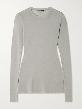 James Perse Oberteil Aus Einer Gerippten Baumwoll-kaschmirmischung - Gr&uuml;n