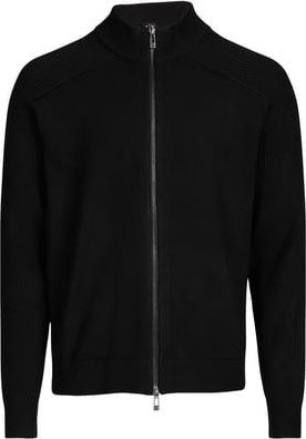 A|X Armani Exchange Gilet zipp&eacute; &agrave; col montant en laine vierge et coton m&eacute;lang&eacute;s