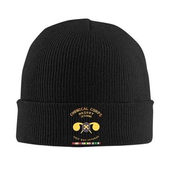 Generic Bonnet en Tricot Corps Chimique - V&eacute;t&eacute;ran De LOp&eacute;ration Temp&ecirc;te du D&eacute;sert Classique Chapeau Tricot&eacute; Coupe-Vent Bonnet Hiver pour Randonn&eacute;e Course &Agrave; Pi