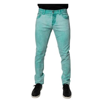 Dolce & Gabbana Gr&uuml;ne Skinny Jeans mit Batikmuster - - Jeans - Herren - Gr&uuml;n - M