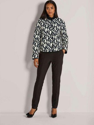 Madeleine Outdoorjacke Modische Steppjacke mit Animal-Print Kragenlos mit Druckknopfverschluss und langen &Auml;rmeln