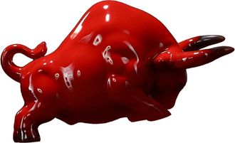 Hemobllo Feng Shui Statue Fengshui Reichtumsfiguren Keramik Ochsenmodell Ornament Wohnzimmer B&uuml;ro Schutz Wohlstand Tischdekoration