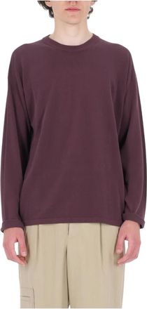 Roberto Collina Homme, Pulls, Rouge, Taille: L Maglia girocollo in crepe di cotone