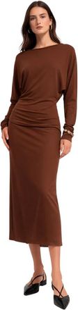 Max Mara Femme, Robes, Brun, Taille: 44 FR Jersey Midi Dress