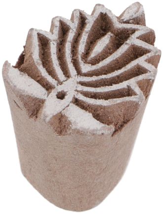 Guru Shop Indischer Textilstempel, Holz Stoffdruckstempel, Blaudruck Stempel, Druck Modell - Lotus 3, 3x2x2 cm