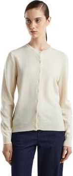 Benetton Maille cor&eacute;enne M/L 1002d5485 Cardigan, Blanc cr&egrave;me 000, L Femme