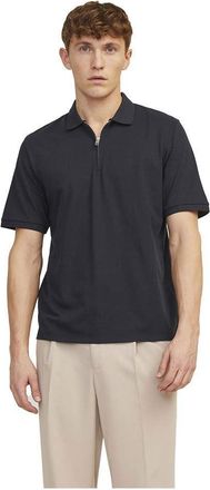 Jack & Jones Herren JJEMAC Zip SS Polo SN Jogginghose, Dark Navy,S