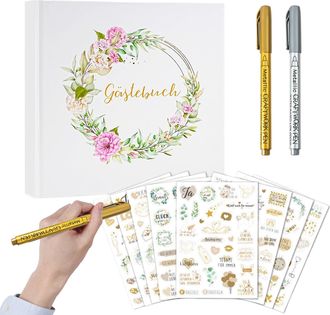 Generico Gästebuch für den Hochzeitsempfang, Partyzubehör mit Goldfolie, für Junggesellinnenabschied und Hochzeit, Babyparty, Geburtstag, Abschlussfeier, Famil