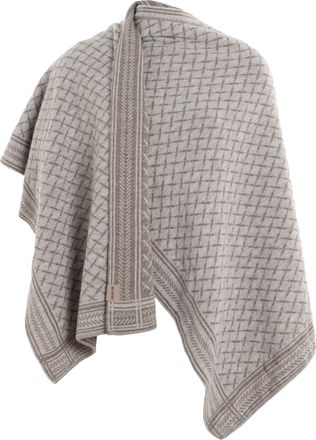 Knit Factory Dusk Poncho Cape - Elegant Gestrickter Damen Cape - Wickelschal mit Wolle - Hochwertige Qualit&auml;t - Marron/Iced Clay