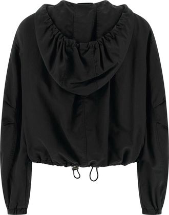 The Attico Nylon Hooded Bomber Jacket - Black