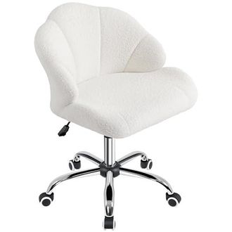 Yaheetech Homeoffice Stuhl, Schminkstuhl, Schreibtischstuhl h&ouml;henverstellbar Drehstuhl, B&uuml;rosessel in Muschelform, B&uuml;rostuhl mit Rollen, Samtstuhl bis 136 kg Be