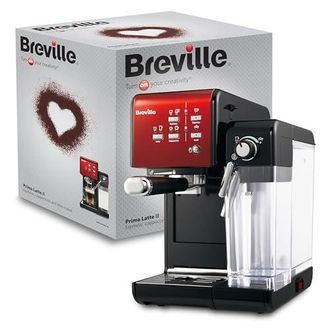 Breville Prima Latte II Espresso | Latte- und Cappuccino-Maschine | 15-bar-Profipumpe und Milchaufschäumer | Rot [VCF109X]