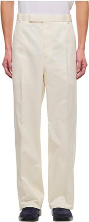 Thom Browne Homme, Pantalons, Blanc, Taille: L Straight Pantalons