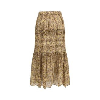 Isabel Marant Womens Bicolor Cotton Long Skirt