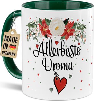 Tassendruck Tasse mit Spruch - Weihnachtstasse für die allerbeste Uroma - Tassen bedrucken - Geschenk für Uroma, Geschenke zu Weihnachten - Fototasse, 300 ml, Inn