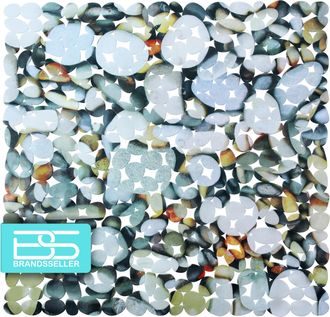 Brandsseller Duschmatte rutschfest 53x53 cm - PVC Duscheinlage mit Saugnäpfen, waschbar, antibakteriell & schimmelresistent - Antirutschmatte für Dusche - Design: 